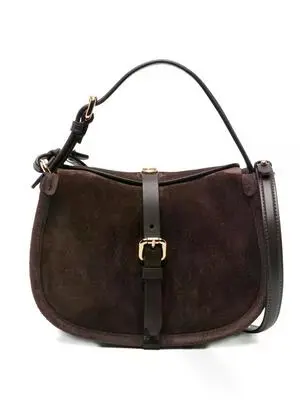 Etro Buckle-fastening Suede Shoulder Bag - Brown