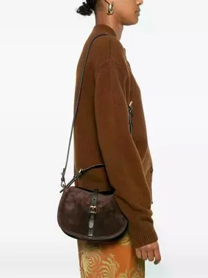 Etro Buckle-fastening Suede Shoulder Bag - Brown