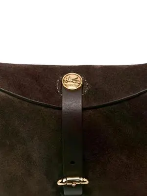 Etro Buckle-fastening Suede Shoulder Bag - Brown