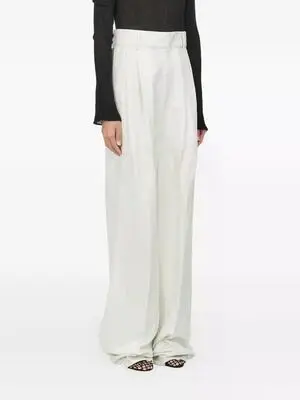 FERRAGAMO Pleated High-waisted Trousers - White