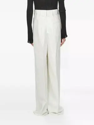 FERRAGAMO Pleated High-waisted Trousers - White