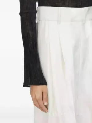 FERRAGAMO Pleated High-waisted Trousers - White