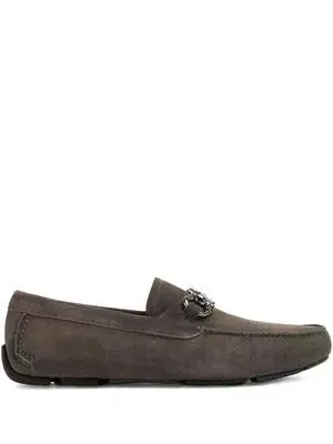 FERRAGAMO Gancini Detail Suede Loafers