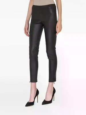 FERRAGAMO Leather Trousers With Zip Detail