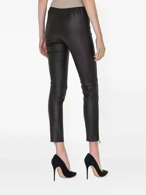 FERRAGAMO Leather Trousers With Zip Detail