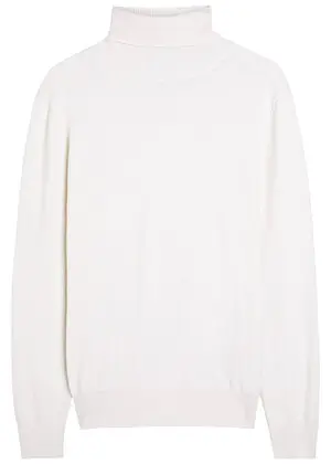ALLUDE Cashmere Roll-neck Top - Ecru