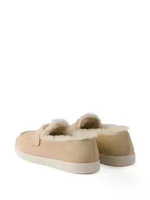 Prada Suede Shearling Mules