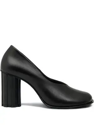 AMI Paris Leather Anatomical-toe Pumps With Piano Heel