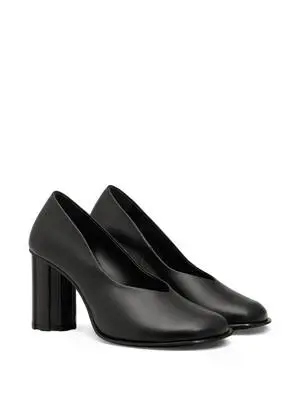AMI Paris Leather Anatomical-toe Pumps With Piano Heel