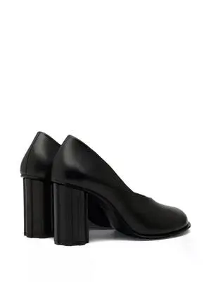 AMI Paris Leather Anatomical-toe Pumps With Piano Heel