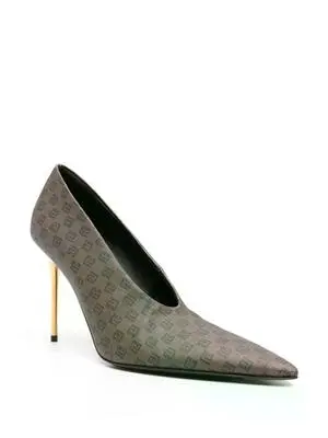 Balmain Monogram-print Pumps