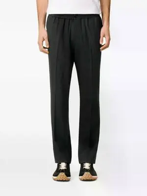 AMI Paris Wool Trousers With Elasticated Waistband - Black