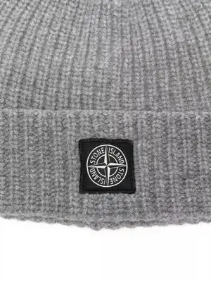 Stone Island Logo-patch Beanie - Grey