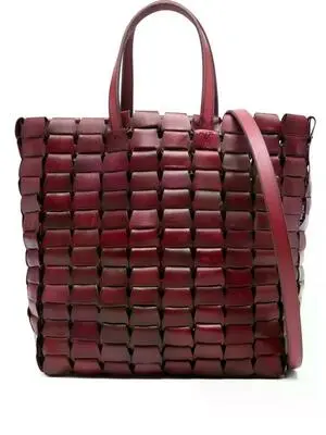 Dragon Diffusion Woven Leather Tote Bag - Red