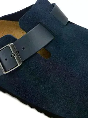 BIRKENSTOCK Boston Suede Clogs - Blue