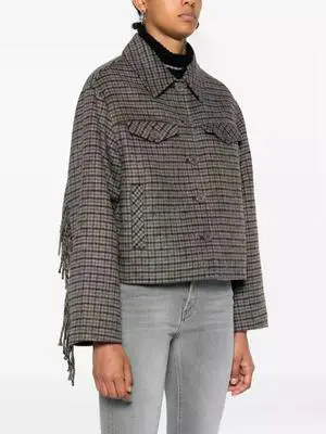 P.a.r.o.s.h Checked Frayed-sleeve Jacket