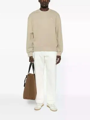 Maison Kitsuné Logo-embroidered Cotton Sweatshirt