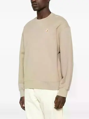 Maison Kitsuné Logo-embroidered Cotton Sweatshirt