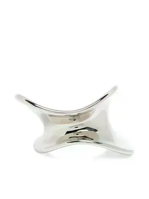 Khaite Curved Brass Bracelet - Silver