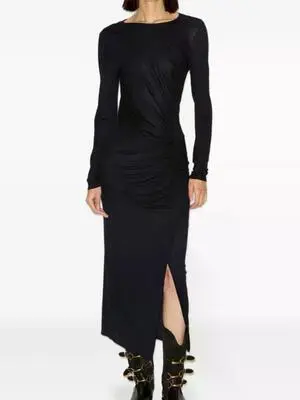 Isabel Marant Étoile Long Sleeve Side-gathered Midi Dress