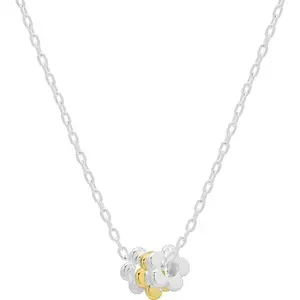Estée Lauder Multi Flower Beaded Necklace - Silver