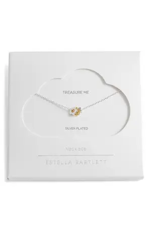 Estée Lauder Multi Flower Beaded Necklace - Silver