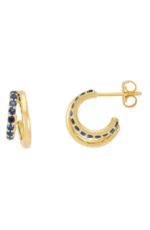 Estée Lauder Cubic Zirconia Double Hoop Earrings - Gold
