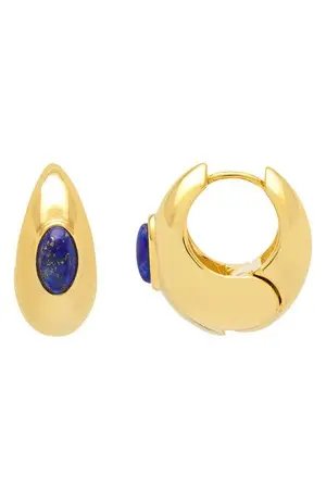 Estée Lauder Chunky Lapis Hoop Earrings