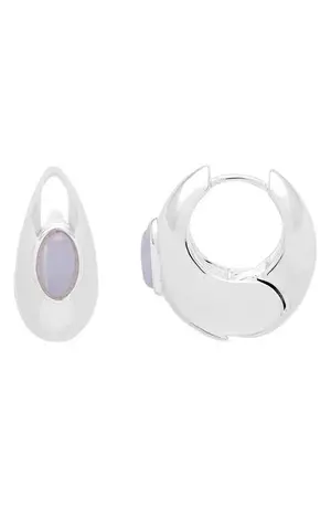 Estée Lauder Chunky Hoop Earrings - Silver