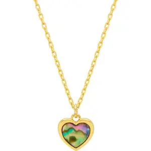 Estée Lauder Abalone Heart Charm Necklace - Gold