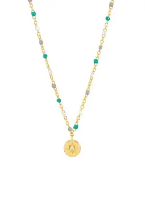 Estée Lauder Enamel Beaded Star Necklace - Gold