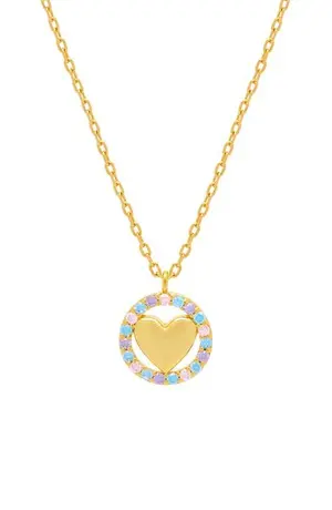 Estée Lauder Cubic Zirconia Heart Pendant Necklace - Gold