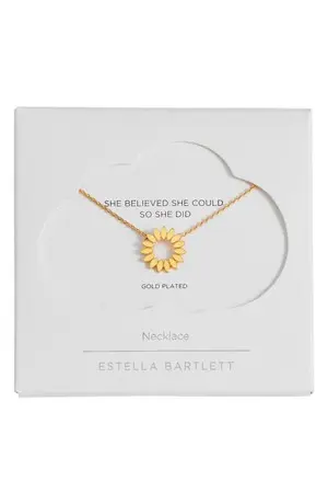 Estée Lauder Modern Floral Pendant Necklace - Gold