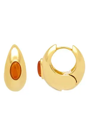ESTÉE LAUDER Red Agate Hoop Earrings