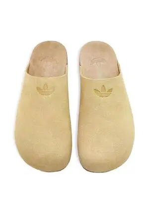 Adidas Embossed Suede Clogs - Brown