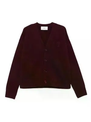 AMI Paris Embroidered Button Cardigan