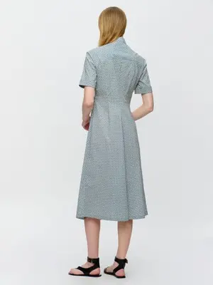 CALLAS MILANO Printed Shirt Dress - Blue Print