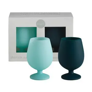 PORTER GREEN Stemm |silicone Unbreakable Wine Glasses - Mist + Ink