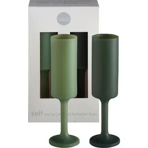PORTER GREEN Seff | Unbreakable Champagne Flutes - Sage + Olive