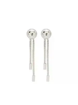 TOM FORD Dome-embellished Braided Chain Earrings - Silver
