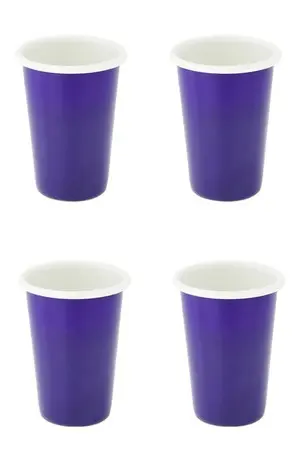 ELIFLE Two Tone Large Enamel Tumblerset Of 4 - Royal Blue & Ivory