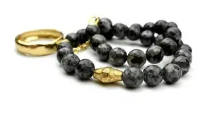 COLLECTION 1304 Danica Larvikite And Necklace - Bronze