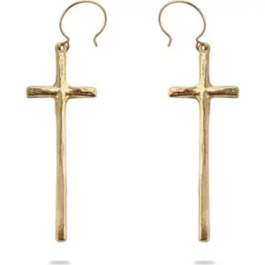 COLLECTION 1304 Grounded Cross Dangle Earrings - Bronze