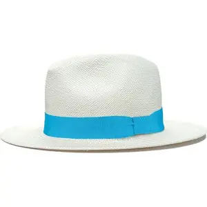 LASTELIER Panama Straw Hat - Turquoise