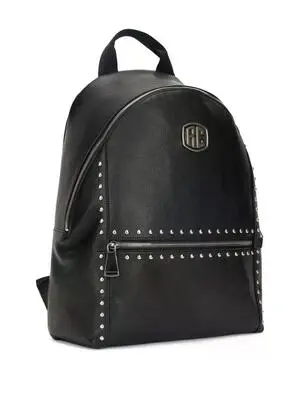 Roberto Cavalli Leather Backpack With Logo Plaque