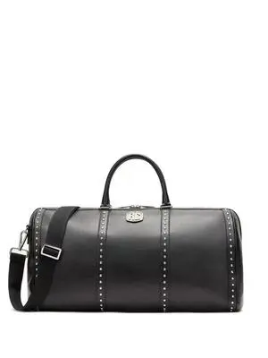 Roberto Cavalli Leather Holdall With Studded Detailing - Black