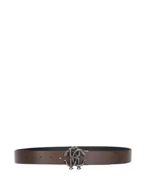 Roberto Cavalli Metallic Buckle Belt - Brown