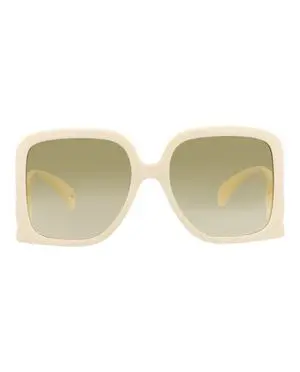 Gucci Square Frame Injection Sunglasses - Ivory Ivory Brown (gg1326s/30013845/002)