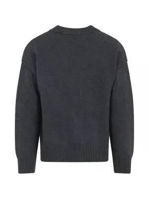 AMI Paris Ami Merino Wool De Coeur Cardigan Grey