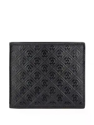 Roberto Cavalli Monogram-embossed Bi-fold Wallet - Black